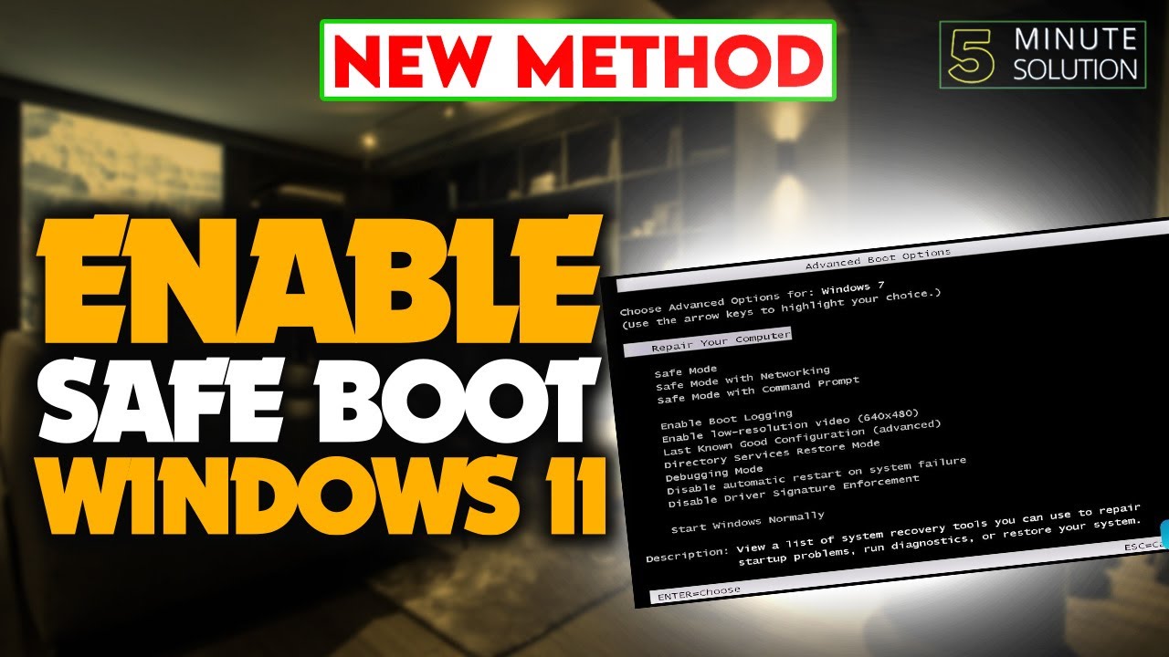 How to enable safe boot Windows 11 (2024) - YouTube