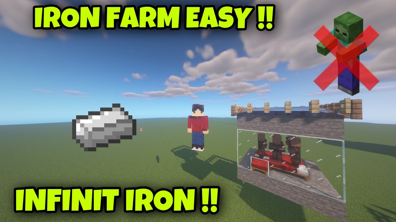STARTER IRON FARM *no zombie* (JAVA 1.16.+) - YouTube