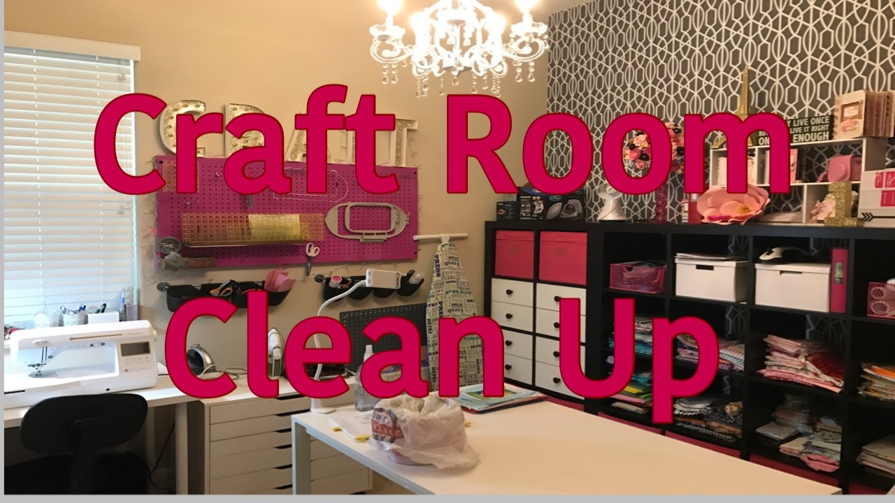 Clean with me/sew room/craft room - YouTube