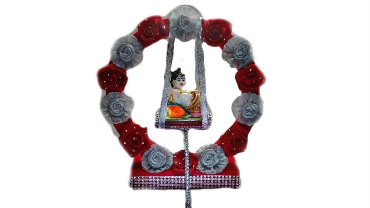 Flower Jhula making for ladoo gopal || stylish jhula || Bal gopal jhula ...