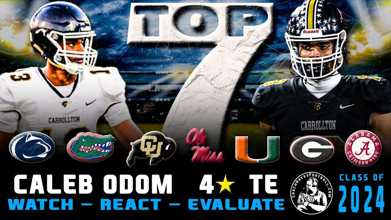4⭐ Caleb Odom Highlight Review | Top TE in the country in down to 7 ...