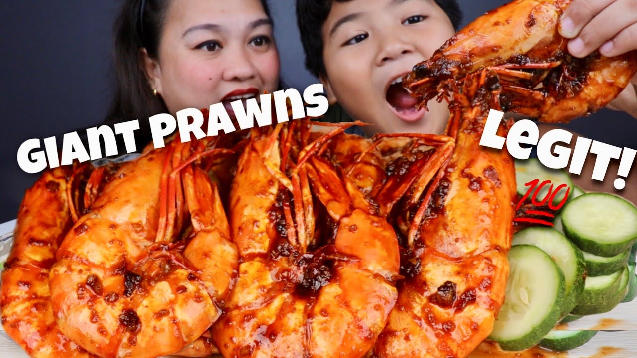 SUPER JUMBO PRAWNS! PINOY MUKBANG W/ JUST LAFAM! - YouTube