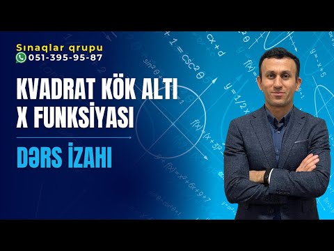Kvadrat kök altı x funksiyası