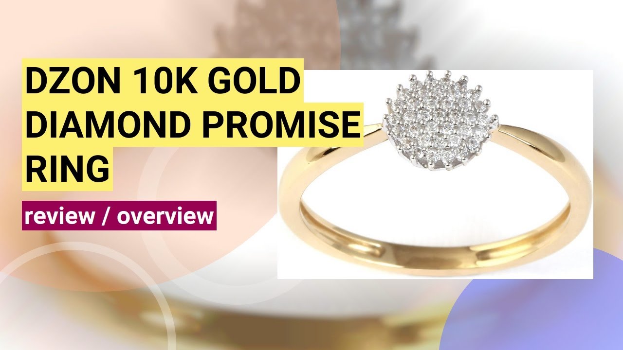 Review: DZON 10k Gold Diamond Cluster Promise Ring for Women - YouTube