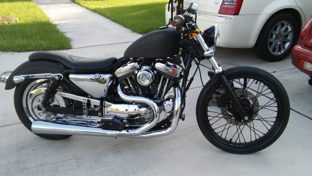 Sportster bobber project garage build - YouTube