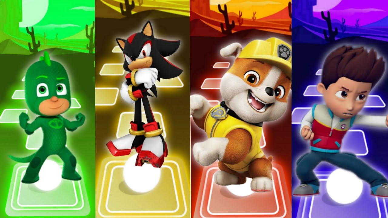 Pj Masks 🆚️ Sonic Shadow 🆚️ Rubble 🆚️ Ryder Tiles hop EDM RUSh - YouTube