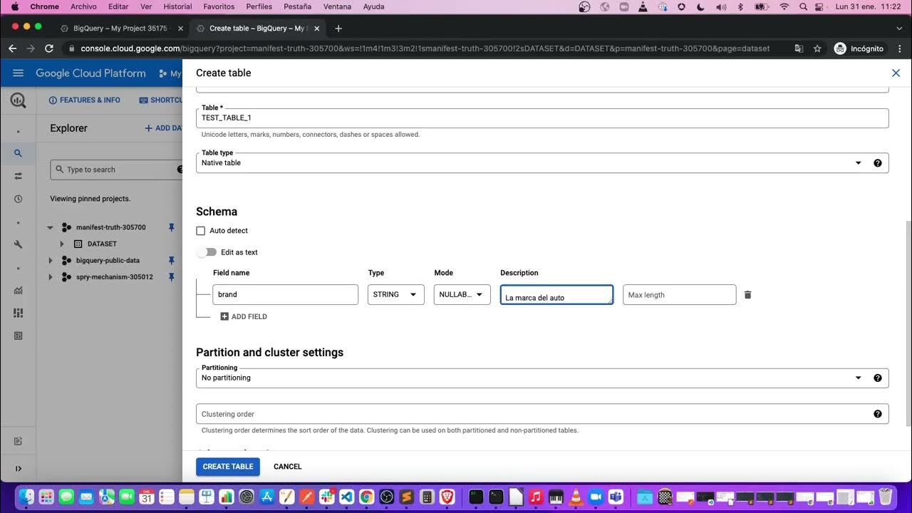 Crear y cargar tabla en BigQuery desde un CSV - YouTube