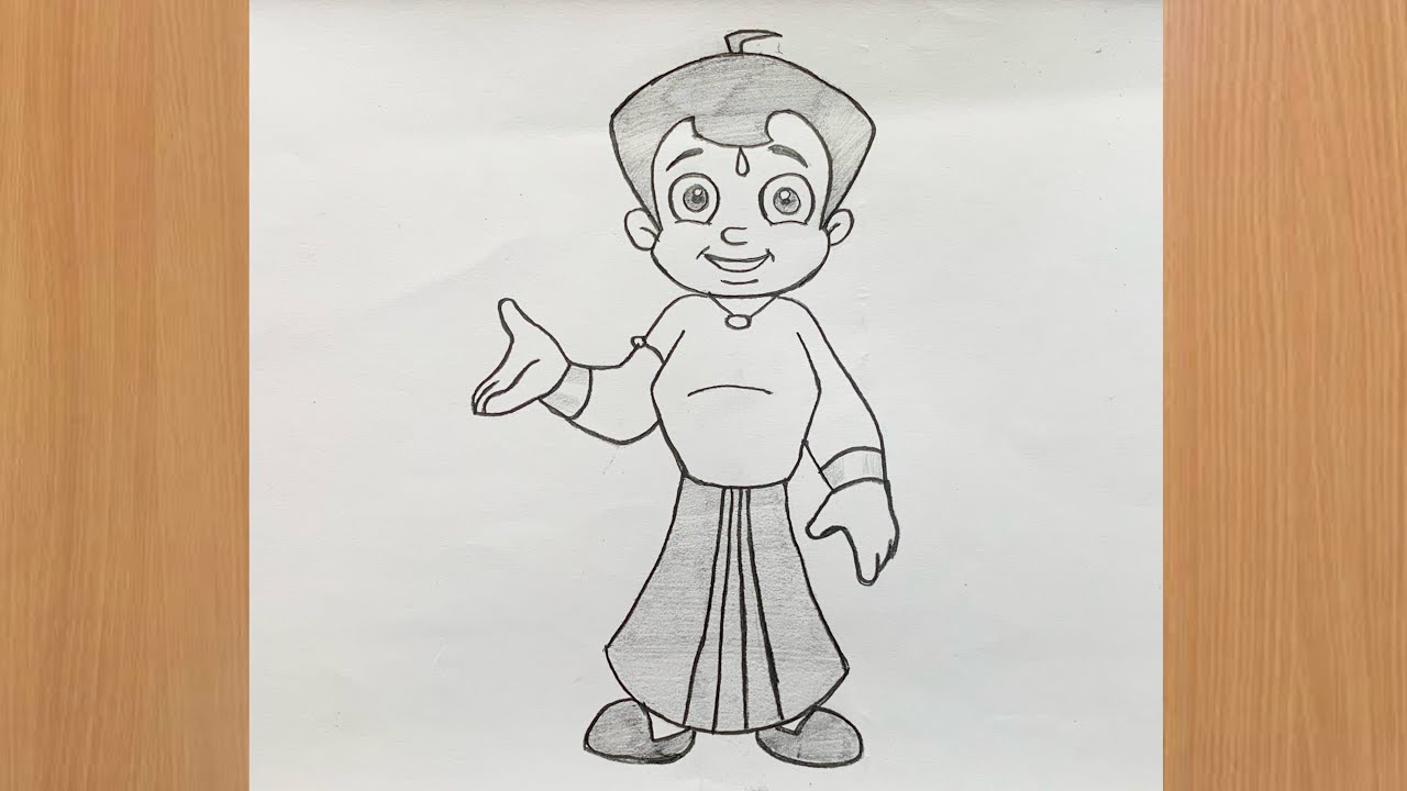 How to Draw Chhota Bheem || Easy step by step Pencil Drawing - YouTube