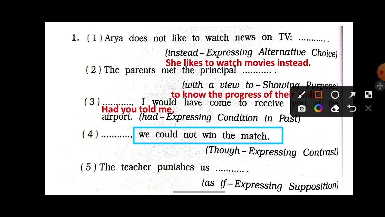 Std 12 English Complete the sentence using functions given in the ...