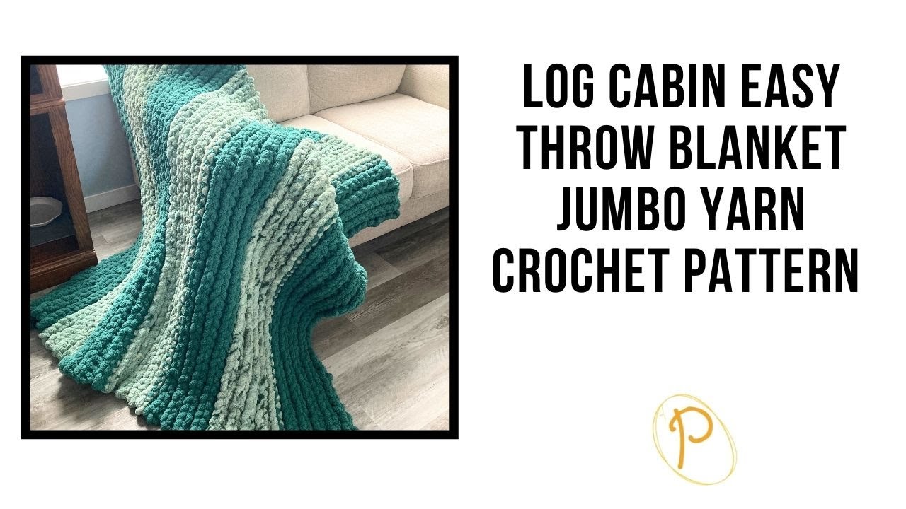 Chunky One-Row Repeat Crochet Blanket Tutorial: Log Cabin Easy Blanket ...