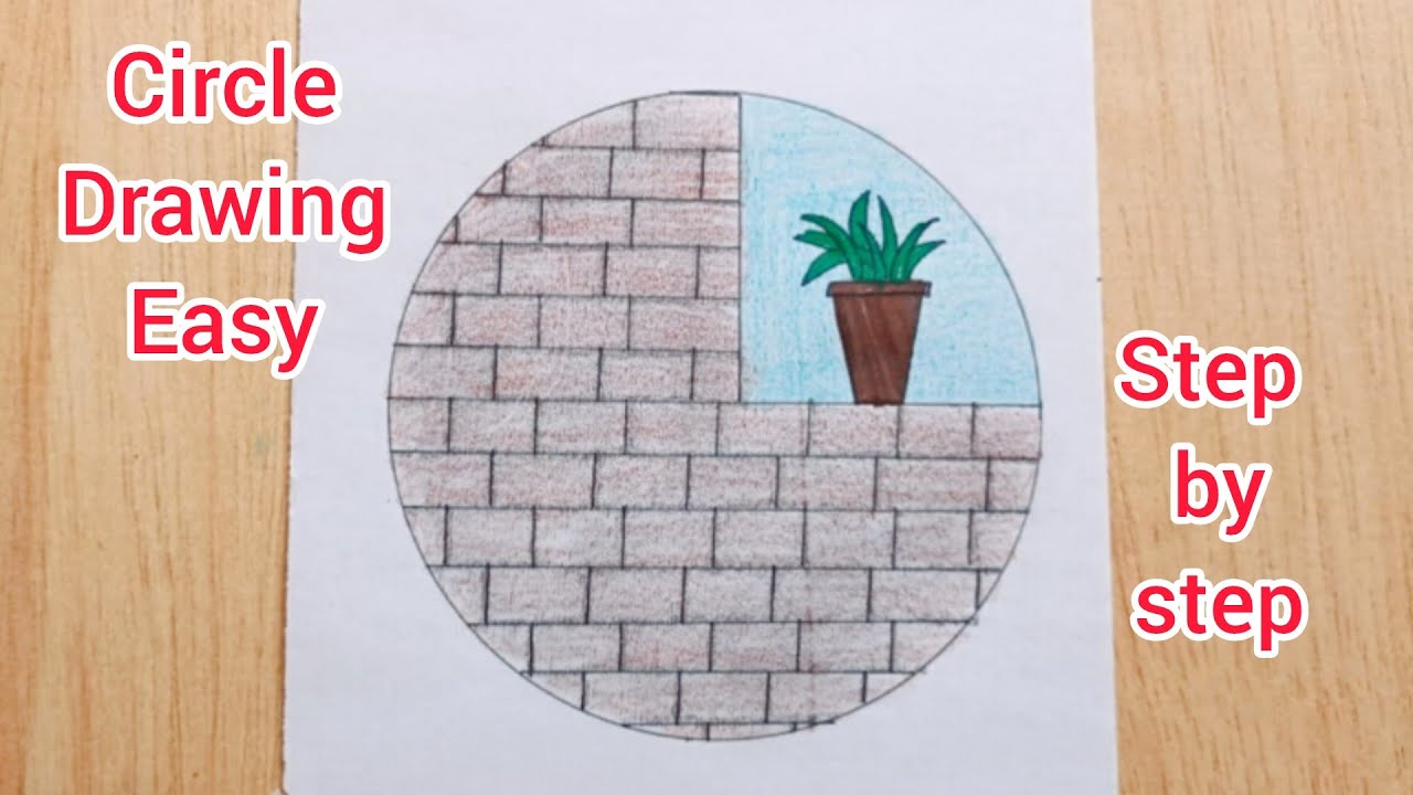 Easy circle scenery drawing || Circle drawing for beginners || Easy ...