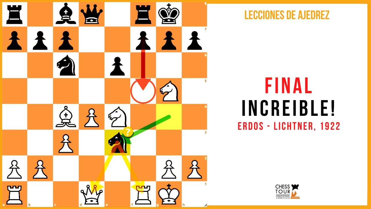 Lección de ajedrez: Final increíble! Erdos - Lichtner, 1922 - YouTube