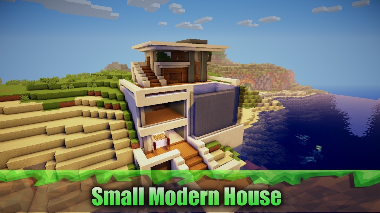 Small Modern Waterfront House in Minecraft! - YouTube