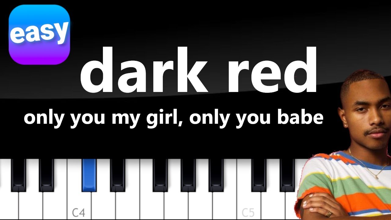 Steve Lacy - Dark Red EASY PIANO TUTORIAL - YouTube