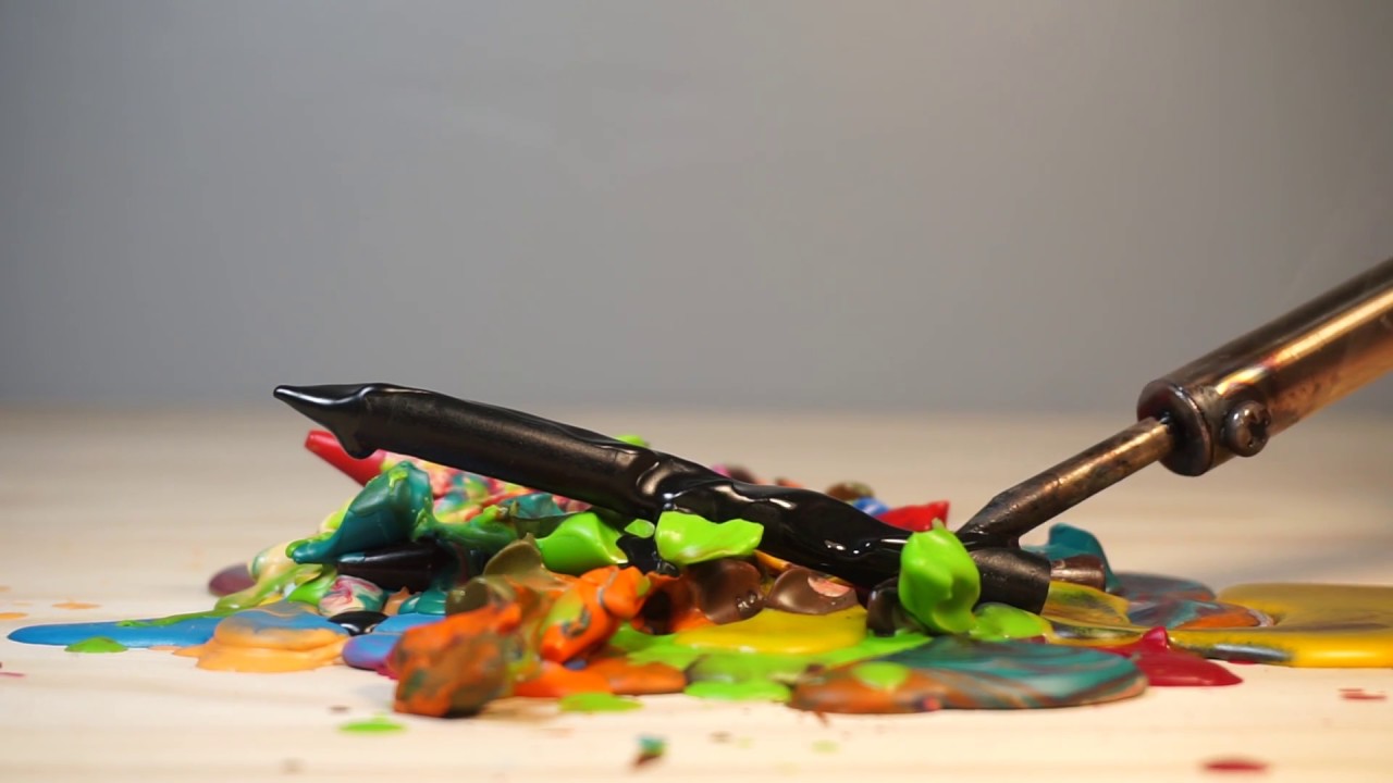 Melting Crayons Into Slime With A Soldering Iron - YouTube