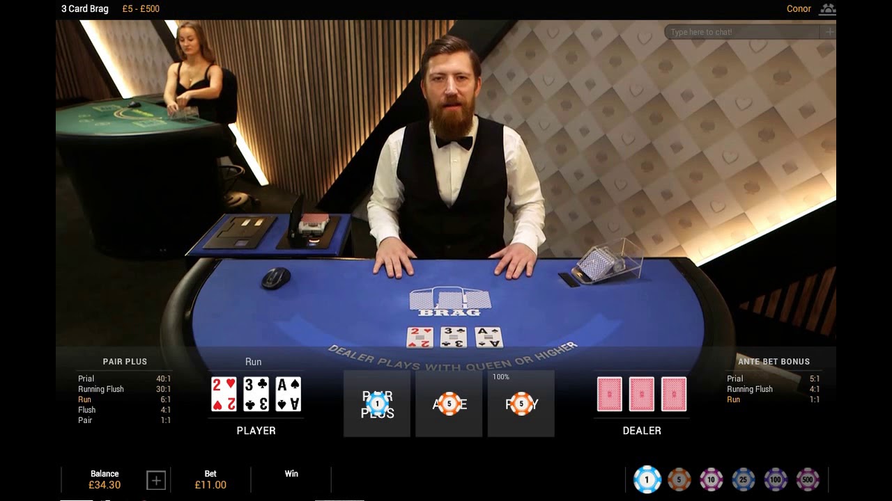 Live 3 Card Brag by Playtech - YouTube