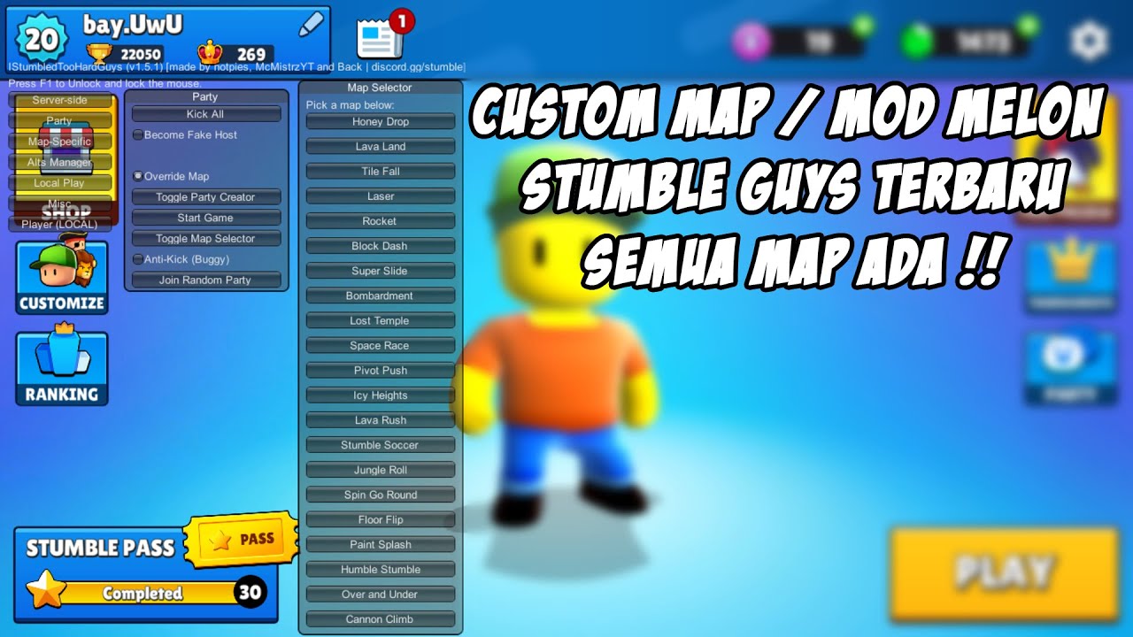 [UPDATE 0.41] Cara Custom Map Stumble Guys 0.41 versi PC - YouTube