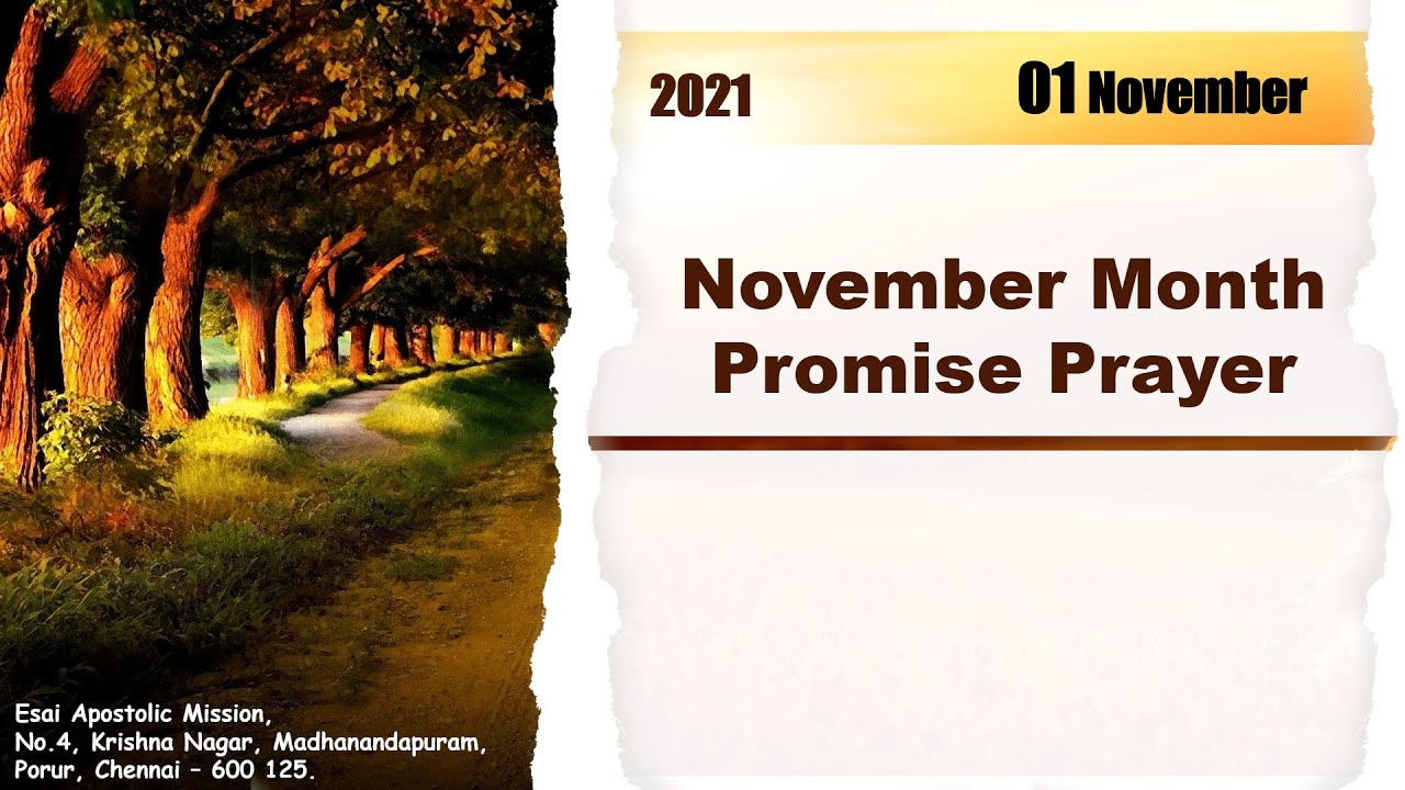 November Month Promise Prayer I 01 November 2021 - YouTube