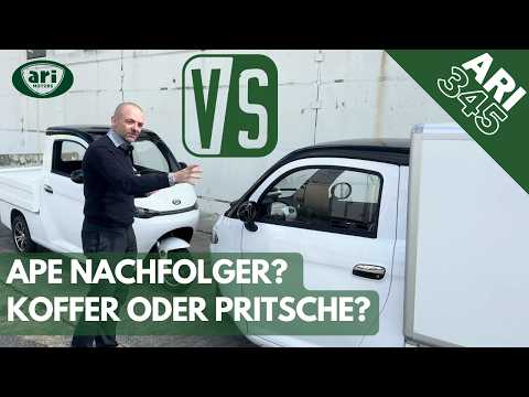 ARI 345 mit Kabine: Koffer oder Pritsche? Die Ape Alternative im Vergleich