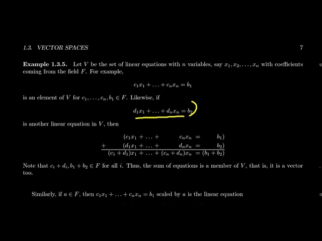 Vector Space Differential Equations Axioms For Vector Space In Axler's