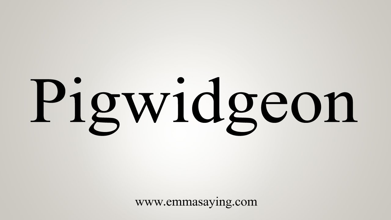 How To Say Pigwidgeon - YouTube