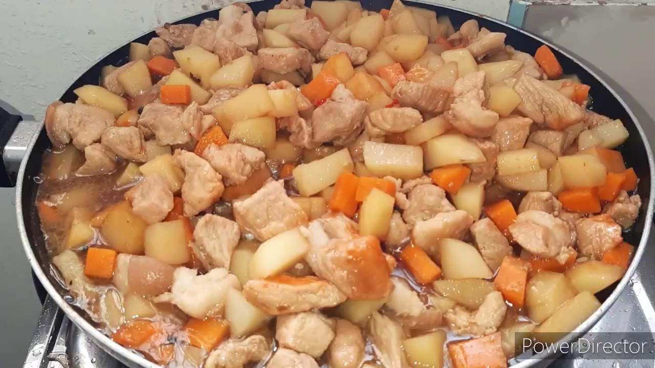 Pork adobo with Potato and Carrot || Lutong Bahay || Simpleng Ulam ...