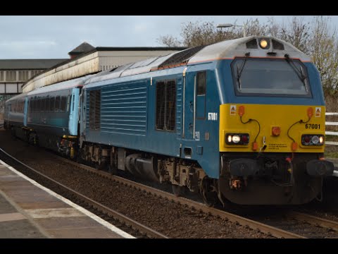 #454: Arriva Class 67001 & 82308 passes Colwyn Bay (15/12/14) - YouTube