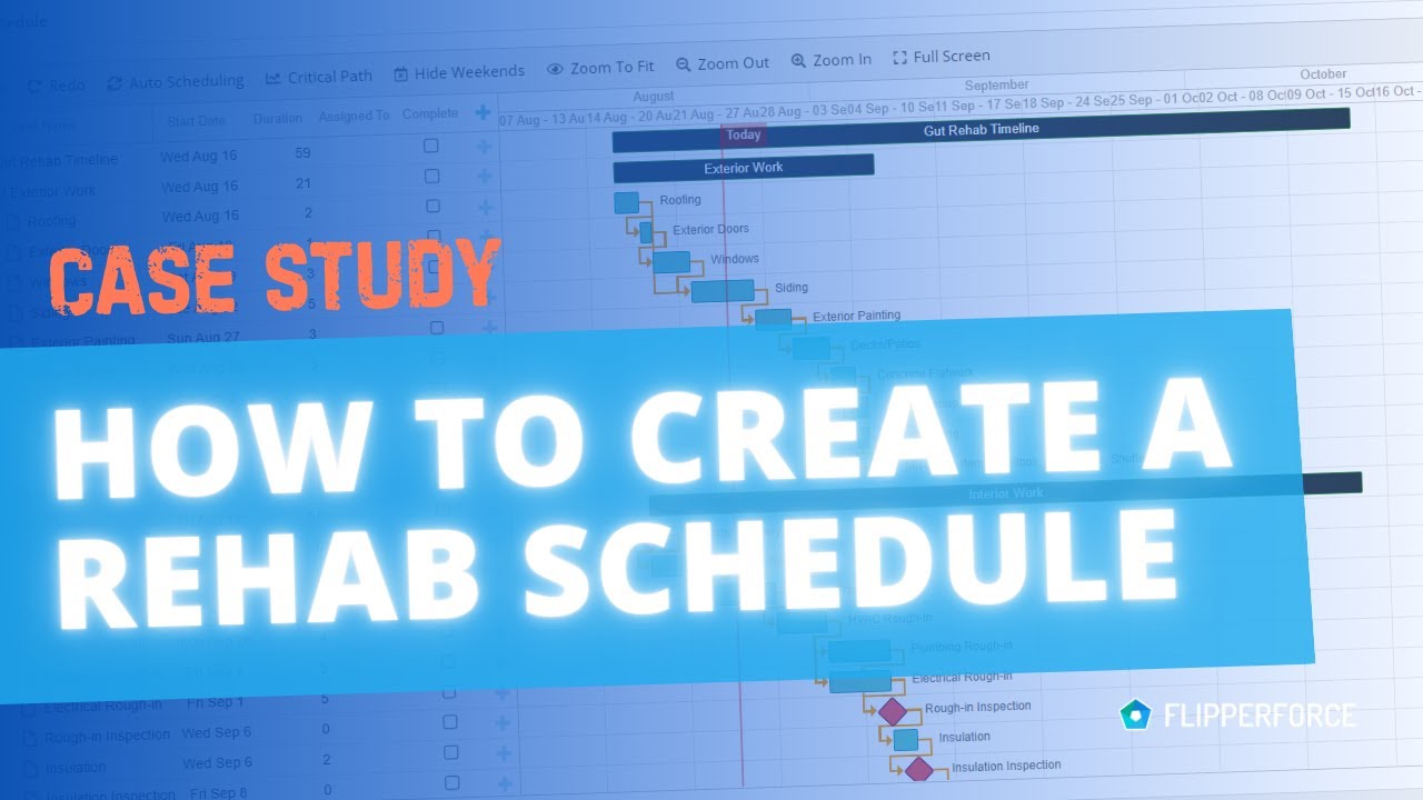 CASE STUDY: How to Create a Schedule for a Rehab Project - YouTube