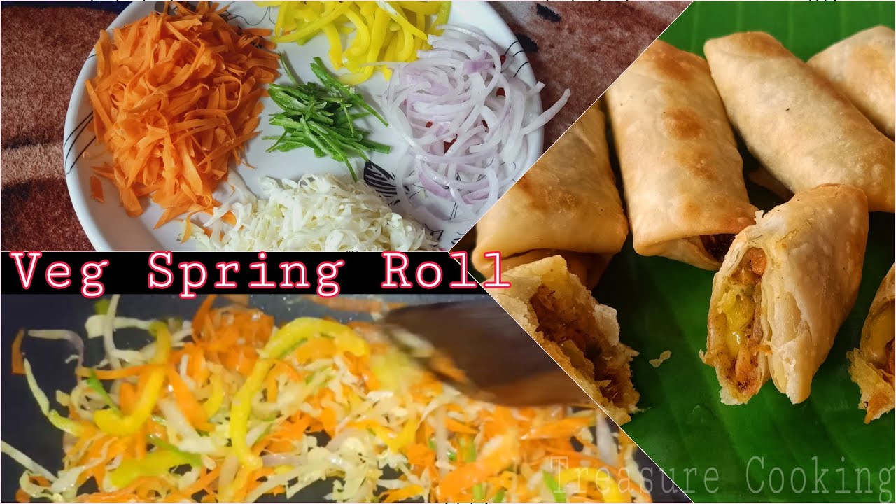 Vegetable Spring Roll Recipe| veg spring roll with preparation of maida ...