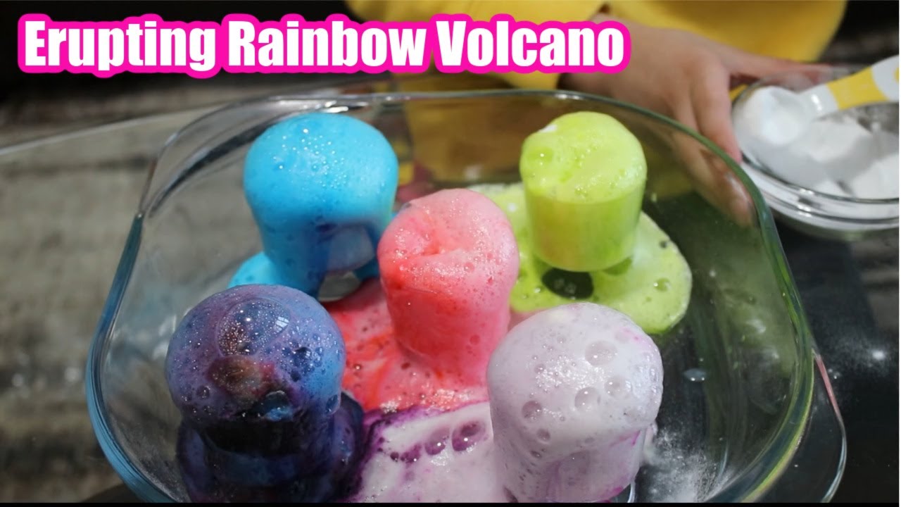 Erupting Rainbow Volcano Science for Kids - YouTube