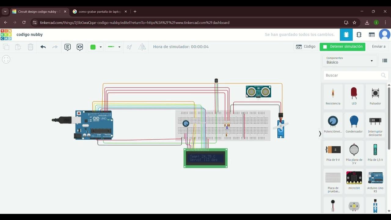 Circuit design codigo nubby Tinkercad - YouTube
