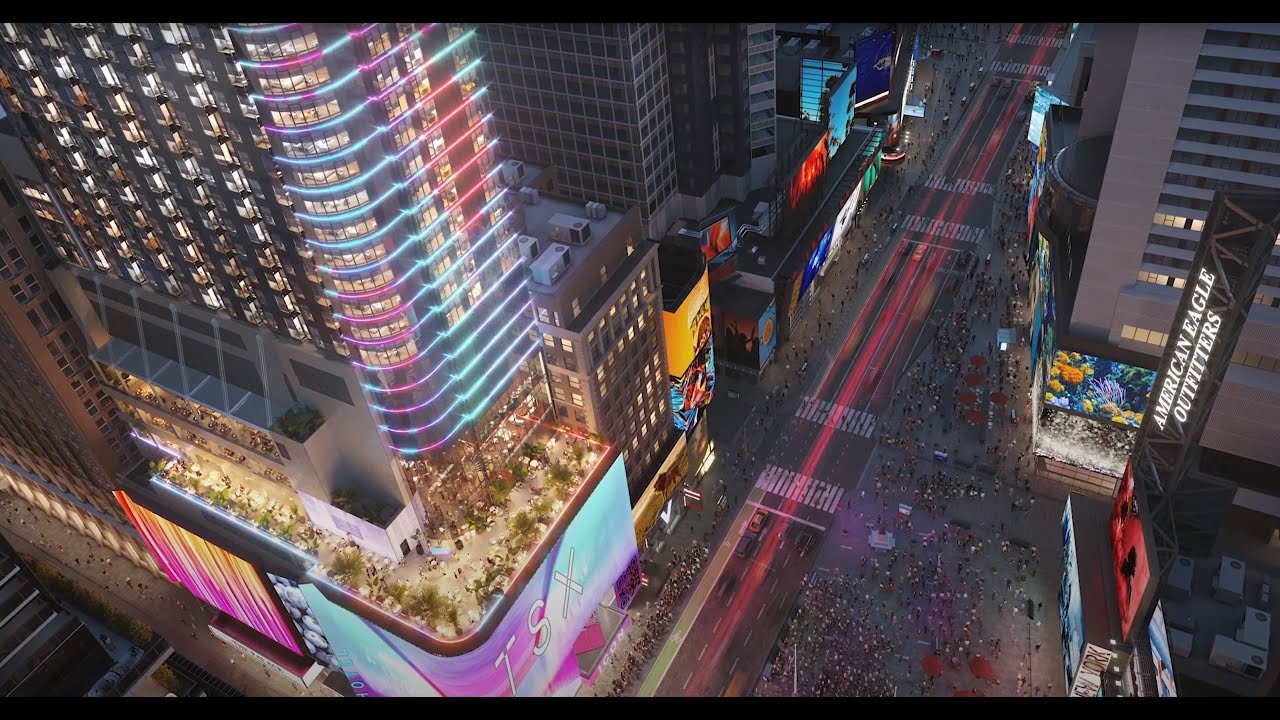 TSX Broadway: Historic Palace Theatre raised 30-feet above Times Square ...