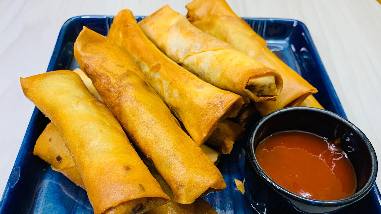 Air Fried Chicken Spring Rolls | Easy Chicken Rolls For Iftar| Ramadan ...