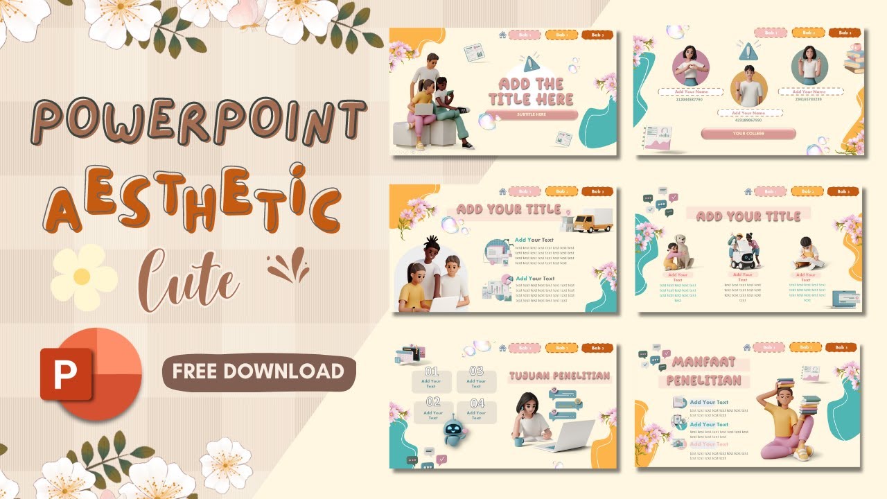POWERPOINT AESTHETIC CUTE TEMPLATE 🌷 | SCROOLING SLIDE ZOOM | FREE ...
