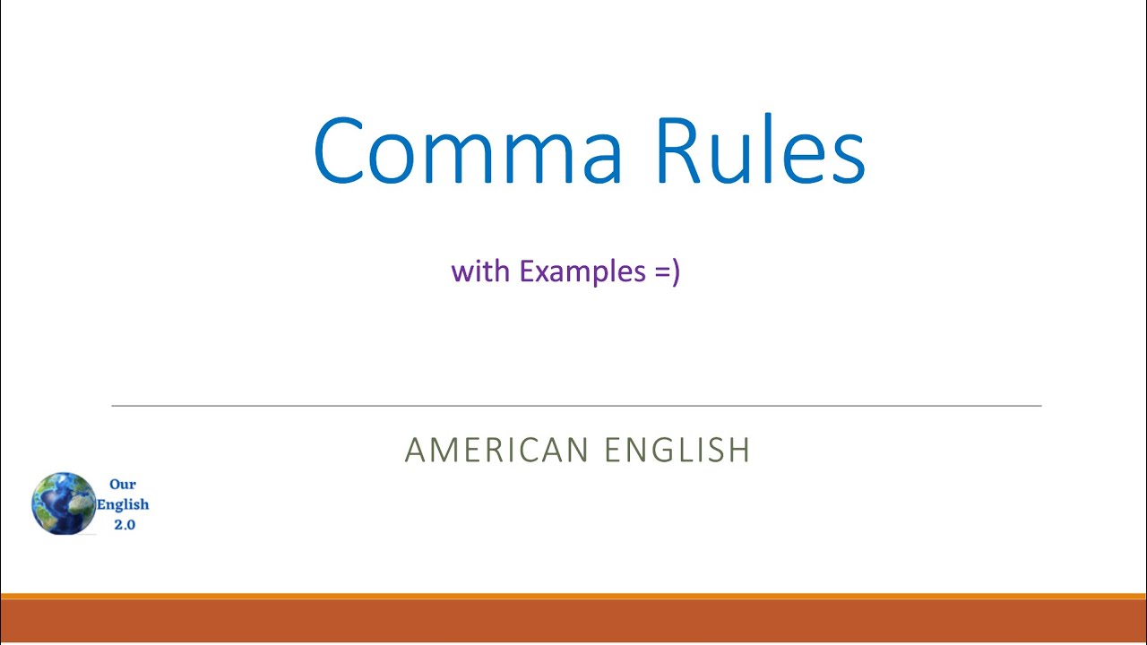 English Comma Rules Comma Rules Handout | TPT
