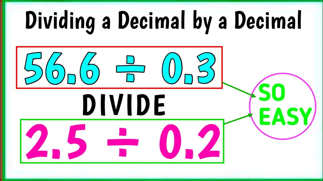Dividing a Decimal by a Decimal | How to Divide Decimals | Decimals ...
