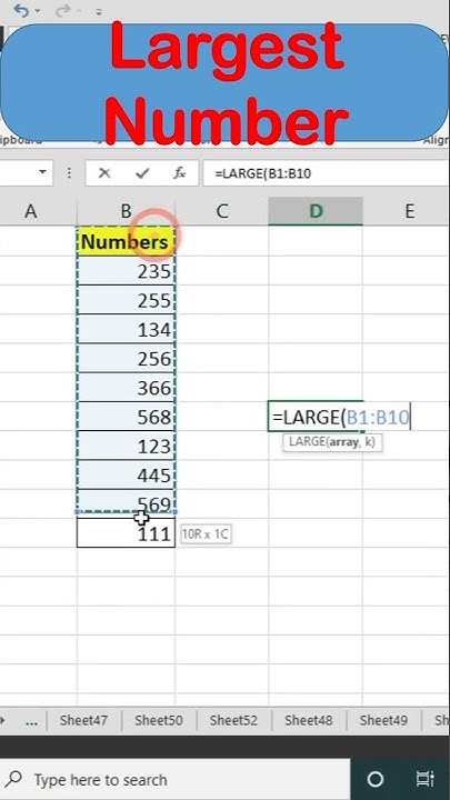 How To Find The Highest Number In Excel function @Brain Up - YouTube
