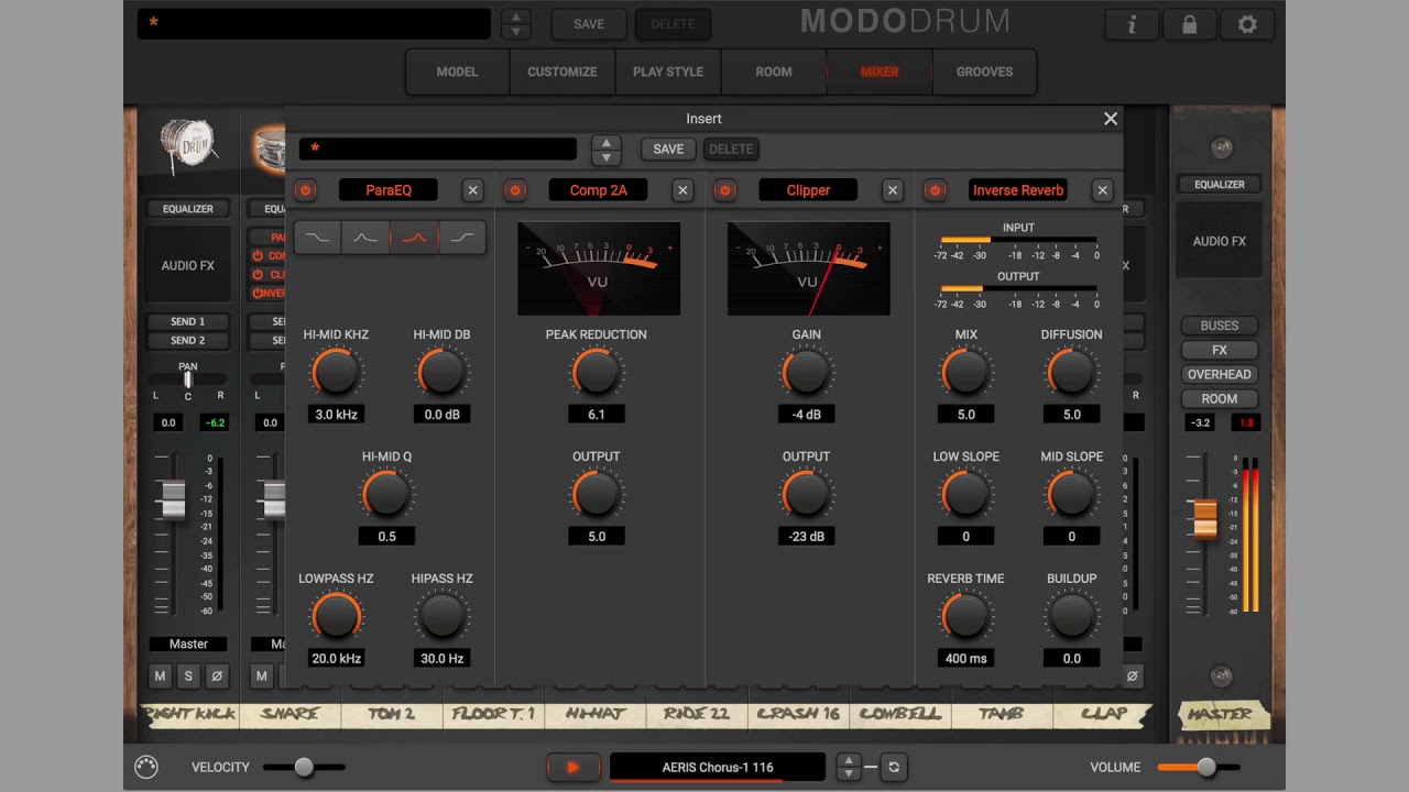 MODO DRUM - Mixer & built-in effects - YouTube