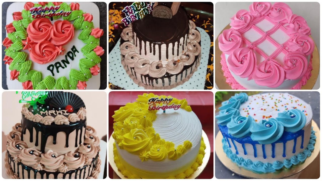 Flower Cake Designs Part 2|| Noor N1 Nozzle Design🥮|| Beautiful Flower ...