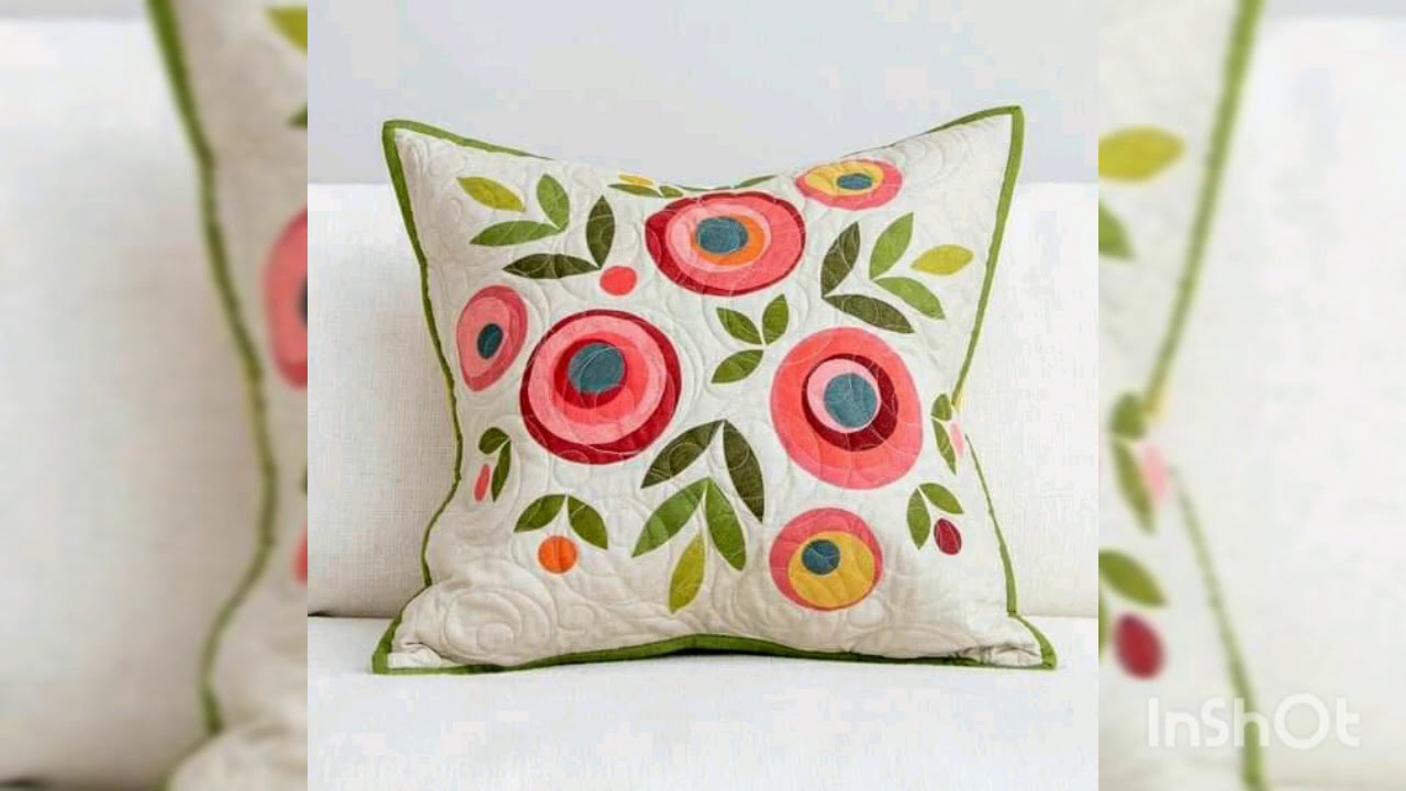 Applique Pillow Cover Design 2020| Easy Applique For Beginners! - YouTube