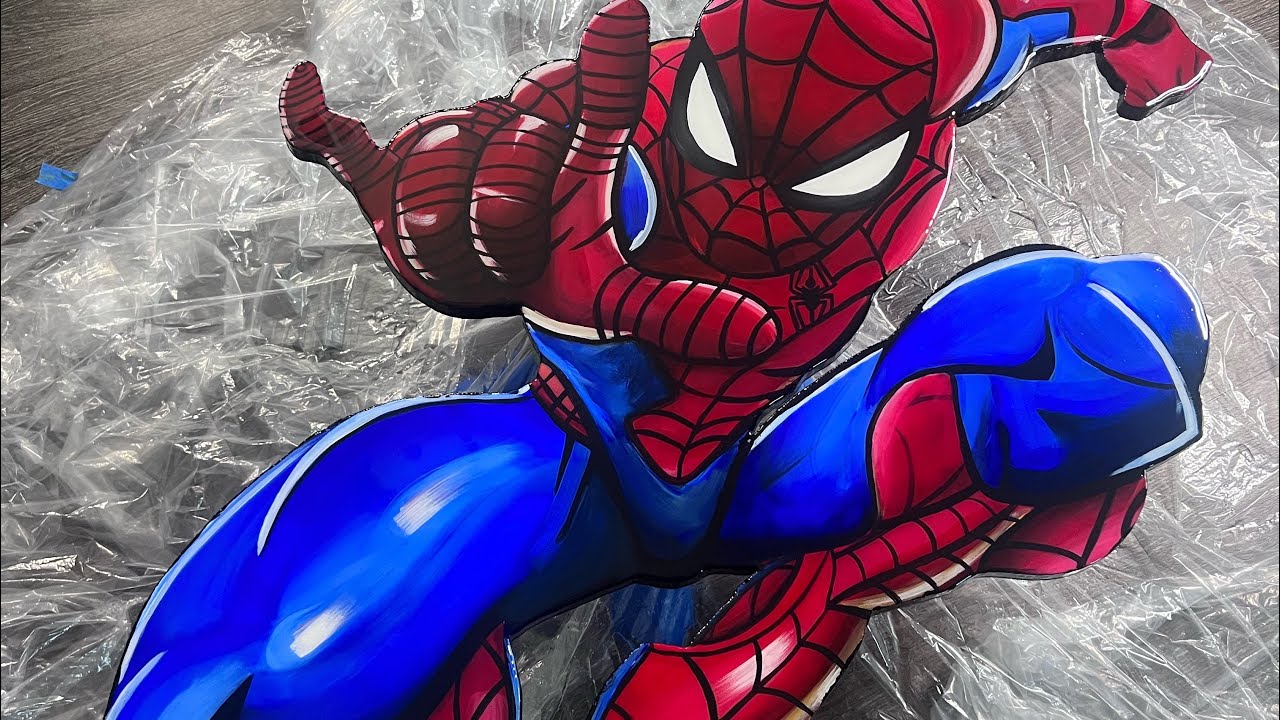 Custom cut Spider-Man art - YouTube