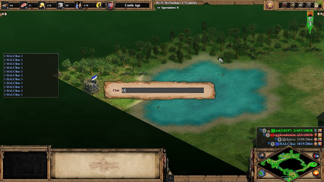 HOW TO WIN AOE2 GAME WITH ONLY 1 VILLAGER AND A PALISADE - YouTube