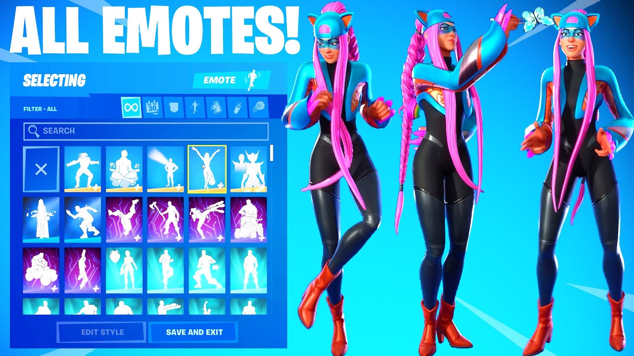 ALLI Skin Showcase with All Fortnite Dances & Emotes! - YouTube