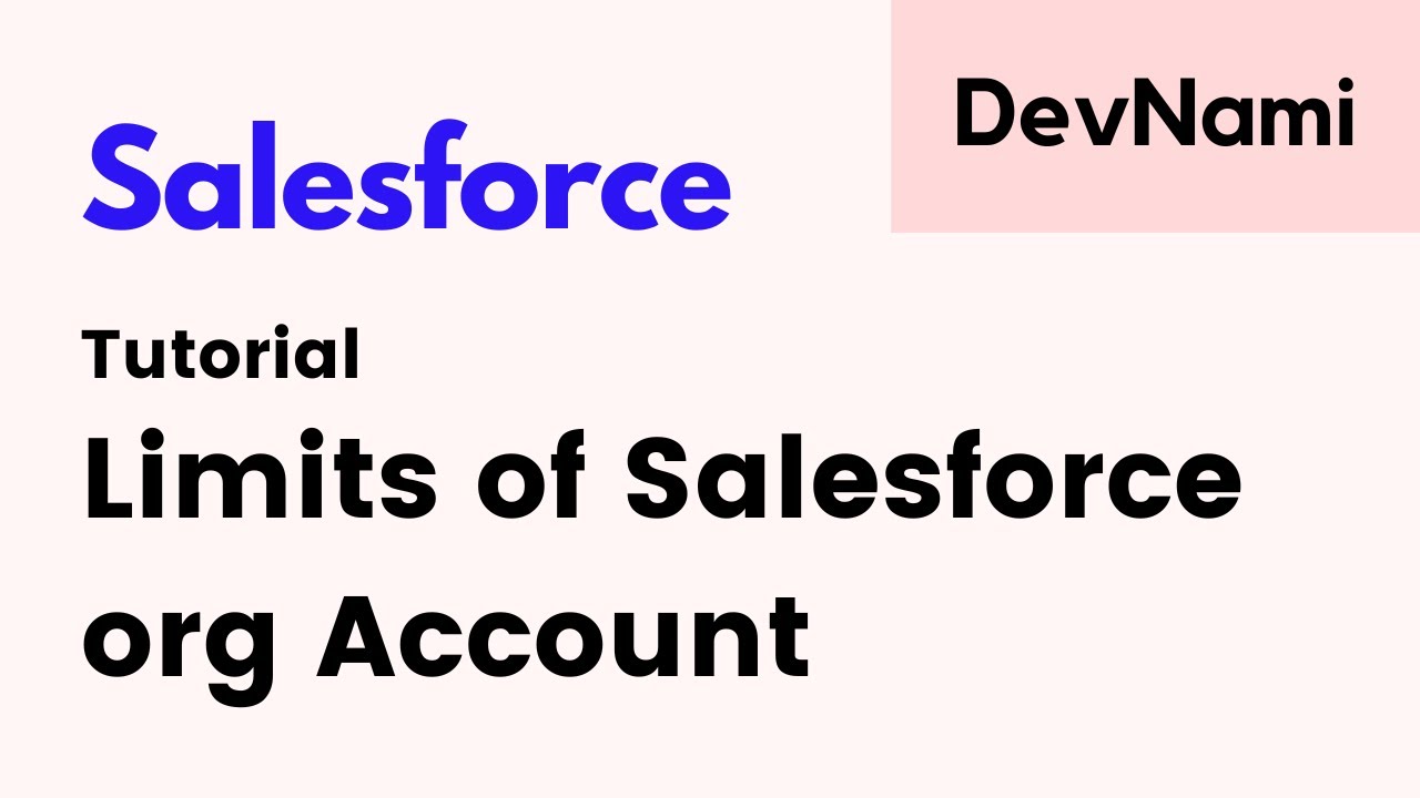 Salesforce How To Find Limits Of Salesforce Org YouTube Salesforce How To Find Limits Of Salesforce Org YouTube