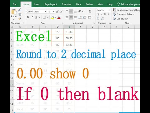 Excel round to 2 decimal places (1 decimal place, 0 00 show 0, if 0 ...