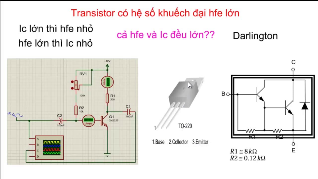 Bài 33: Transistor có dòng Ic lớn và hfe lớn - transistor darlington ...