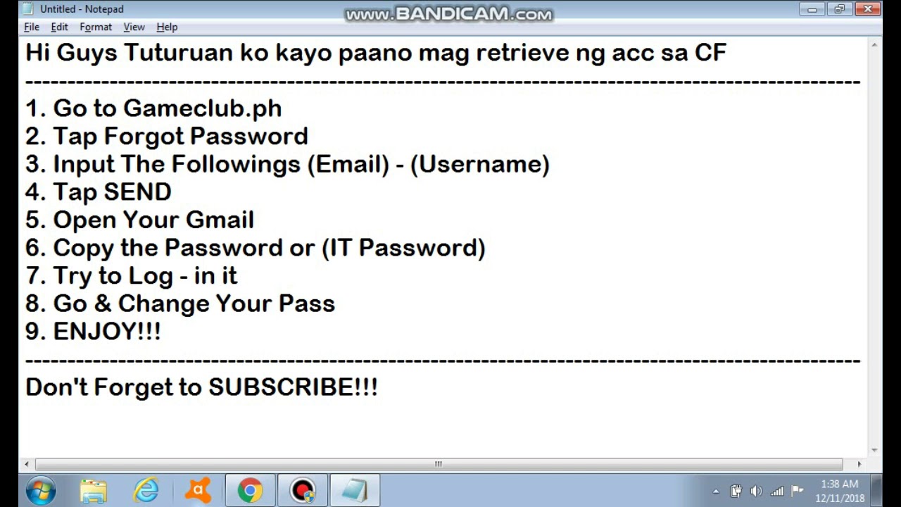 How To Retrieve CF Account 2018 (Philippines) - YouTube