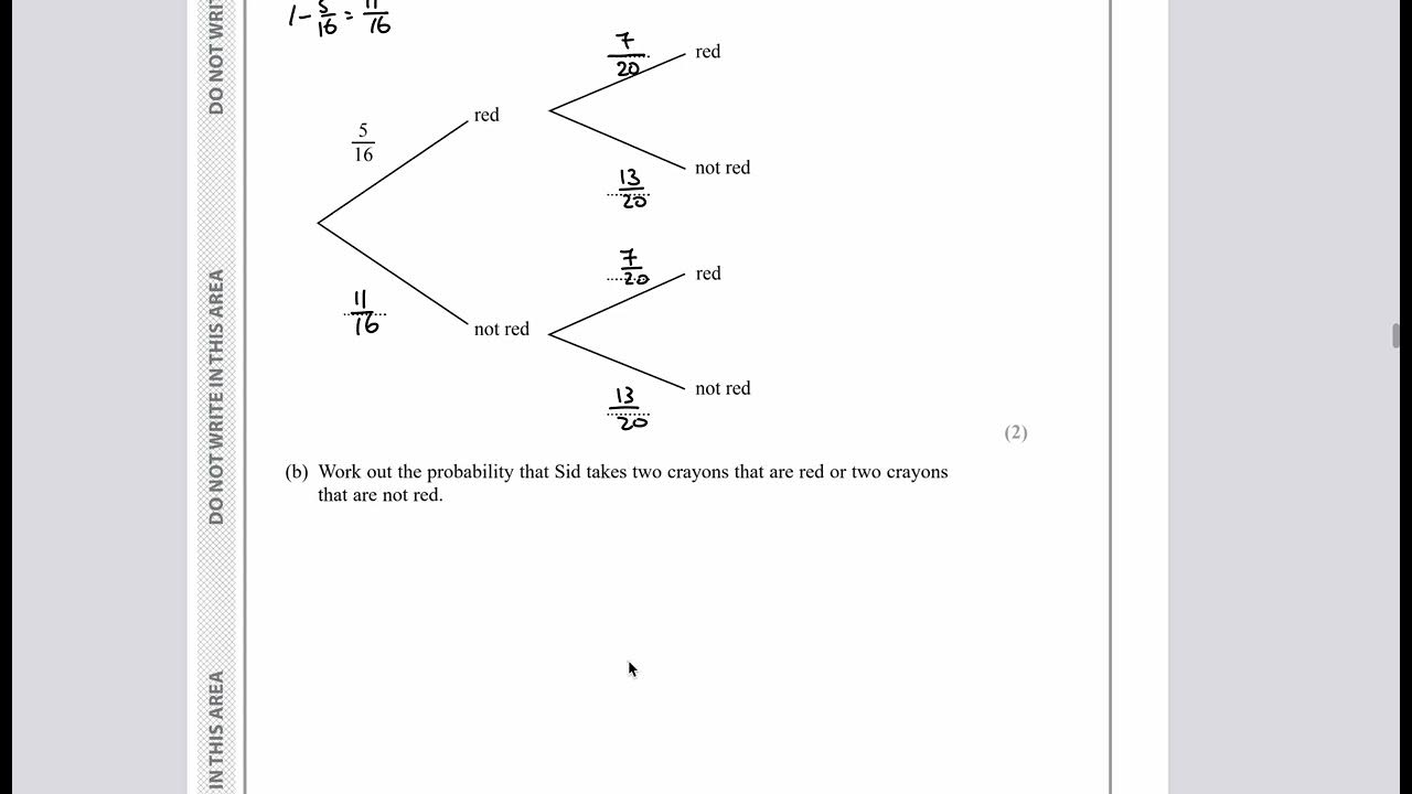 IGCSE EDEXCEL MATHS OL 4MA1/2H Q11 : PROBABILITY TREE - YouTube