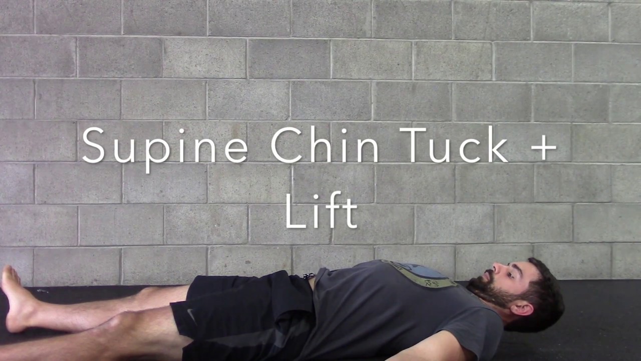 Supine Chin Tuck Plus Lift - YouTube