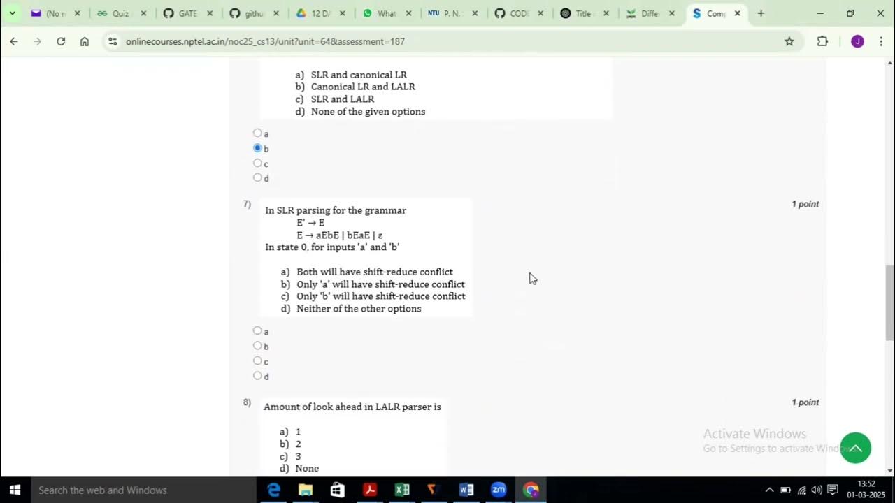 NPTEL NOC25_CS13 COMPILER DESIGN WEEK 6 Assignment 6 Solutions - YouTube